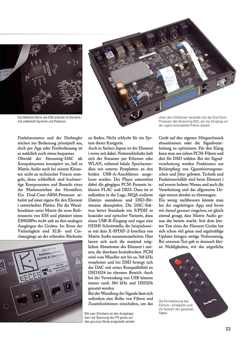 Review of Streaming-DAC Matrix Audio Element i